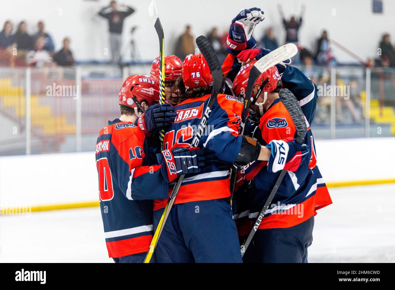 FAU Hockey Team GOAL during hockey match between FAU Owls and Miami ...