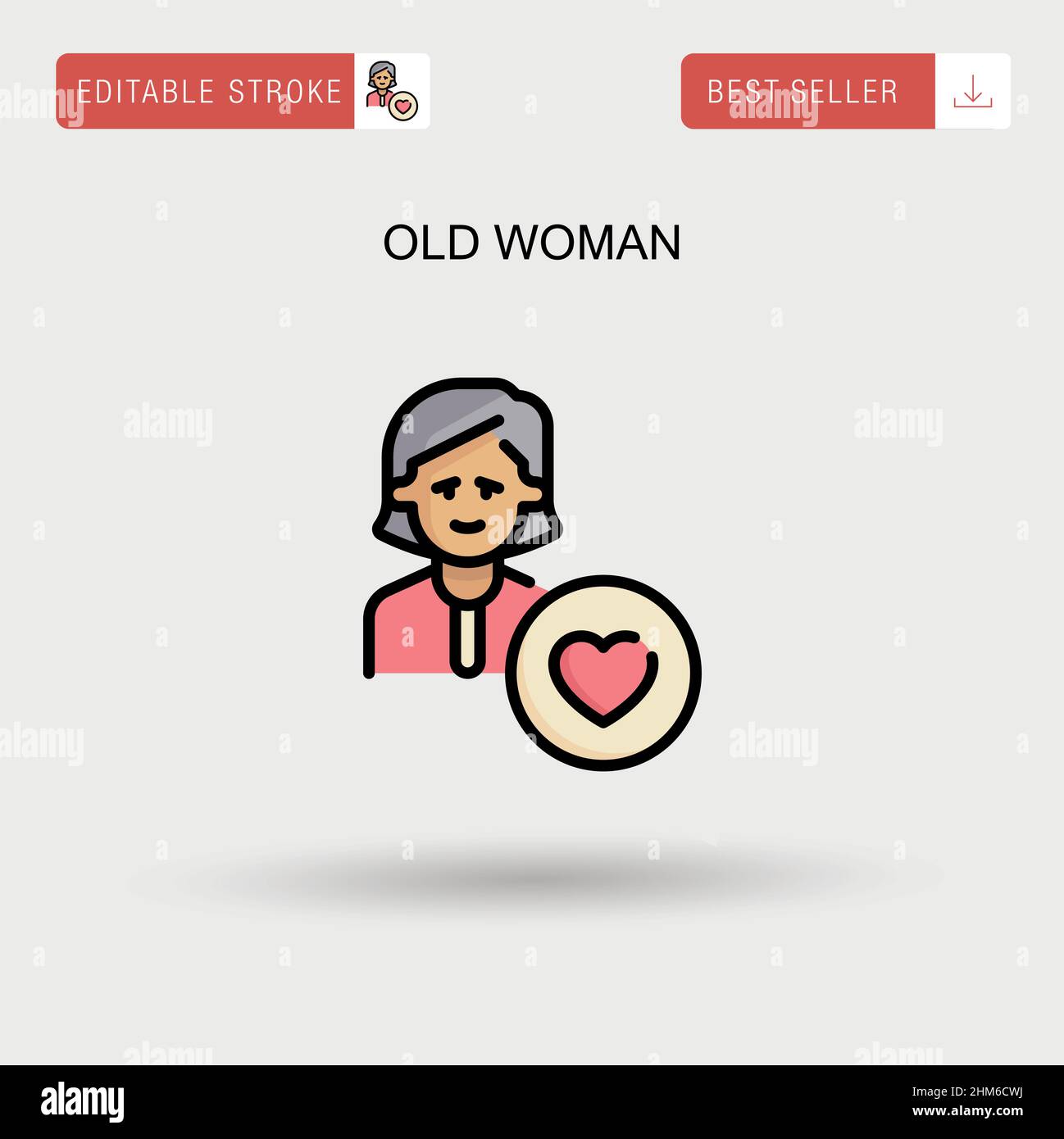 Old woman Simple vector icon Stock Vector Image & Art - Alamy