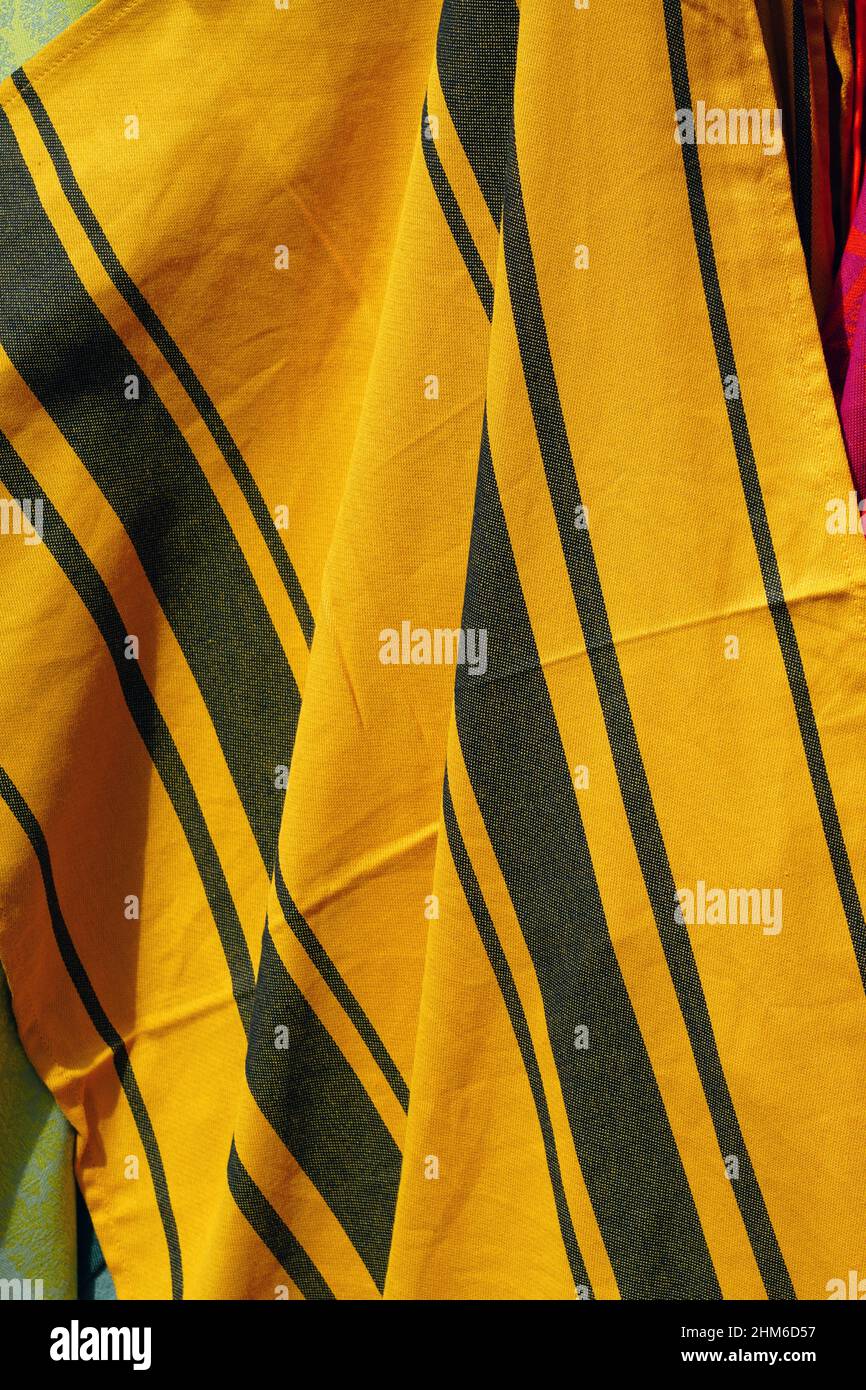 Traditional Basque fabric with color stripes Stock Photo - Alamy