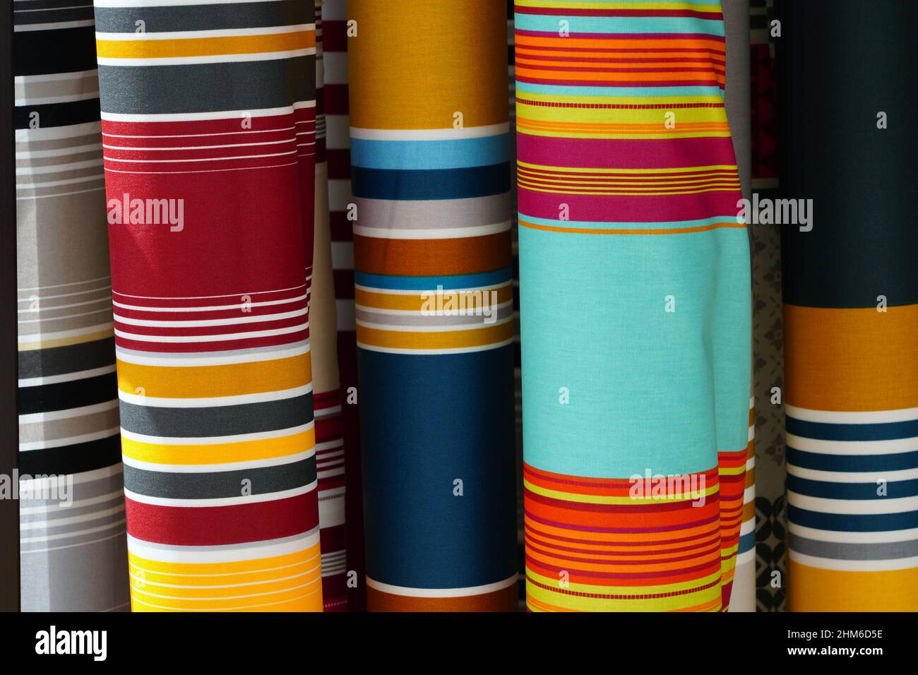 Traditional Basque fabric with color stripes Stock Photo - Alamy