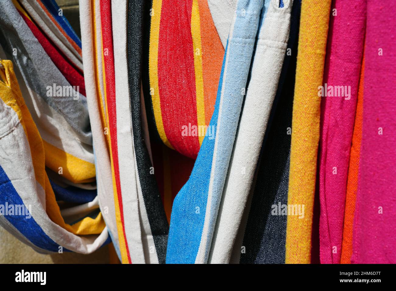 Traditional Basque fabric with color stripes Stock Photo - Alamy