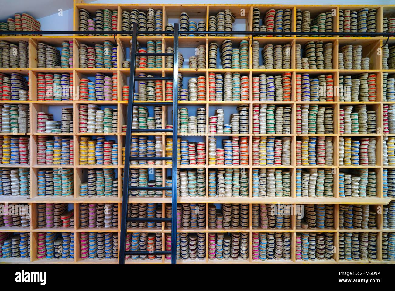 Display of colorful traditional espadrilles cord and fabric shoes ...