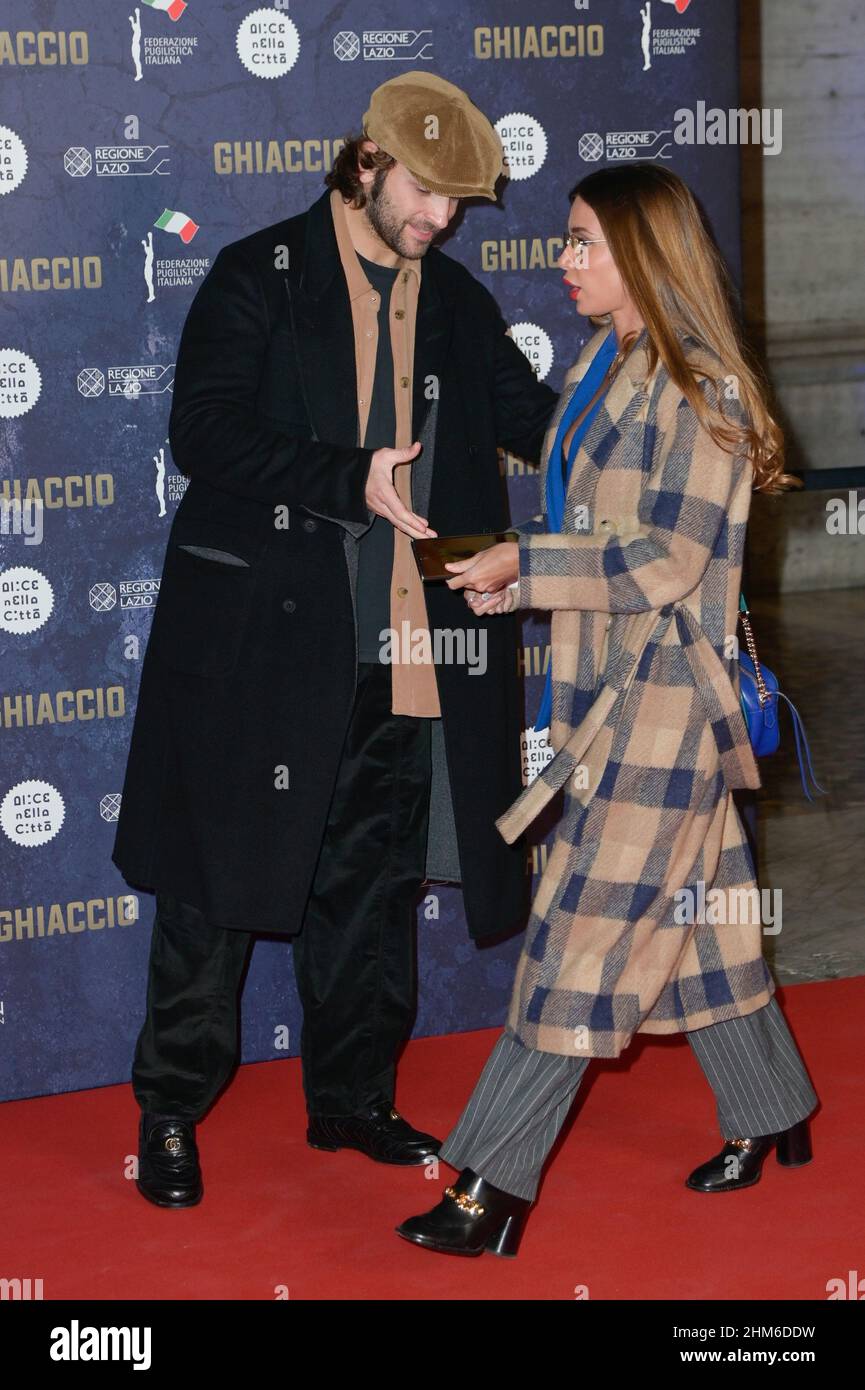 Rome, Italy. 07th Feb, 2022. Alessandro Borghi and Irene Forti attend ...