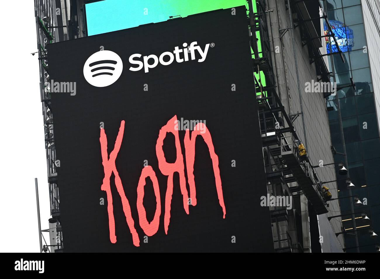 New York, USA. 07th Feb, 2022. View of the Spotify audio streaming ...