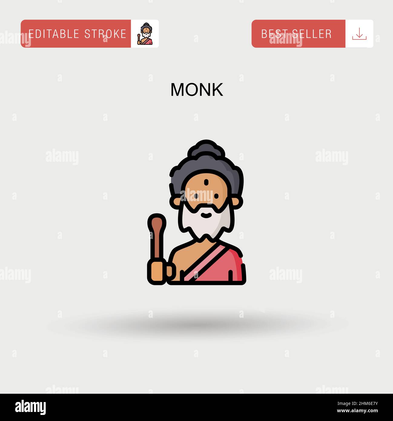 Buddhist monk and view Stock Vector Images - Alamy