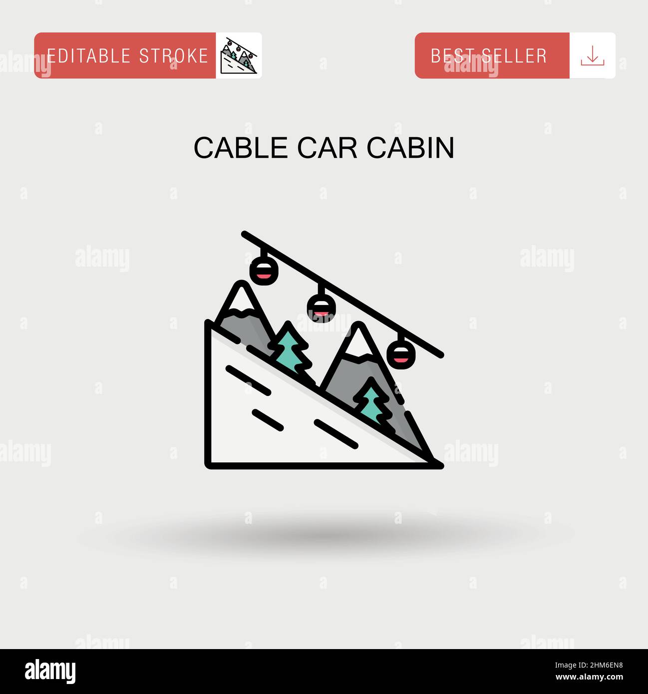 Cable car cabin Simple vector icon Stock Vector Image & Art - Alamy