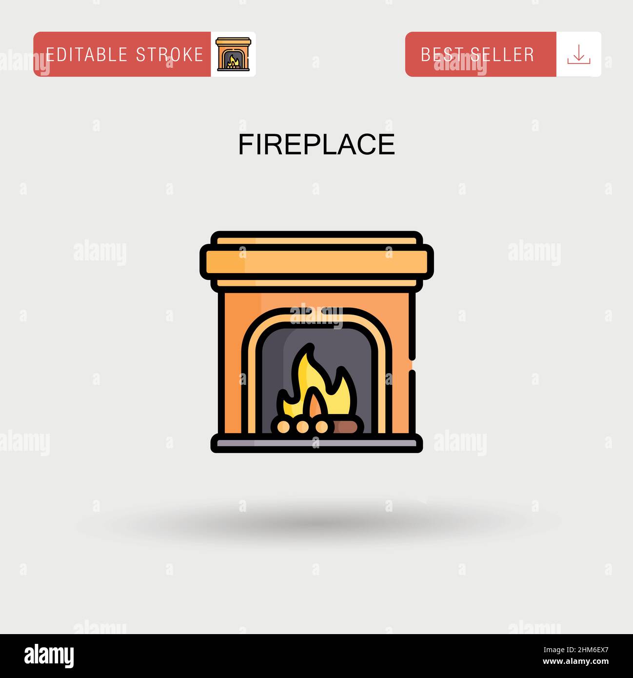 Fireplace Simple vector icon Stock Vector Image & Art - Alamy