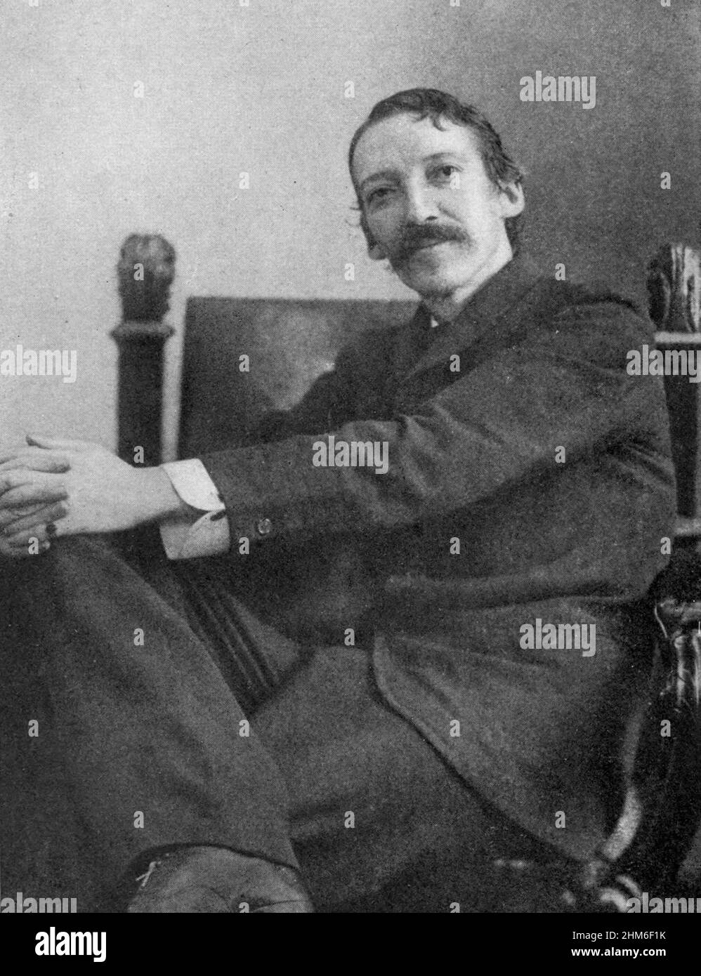 A portrait of the Scottish writer Robert Louis Stevenson, author of ...