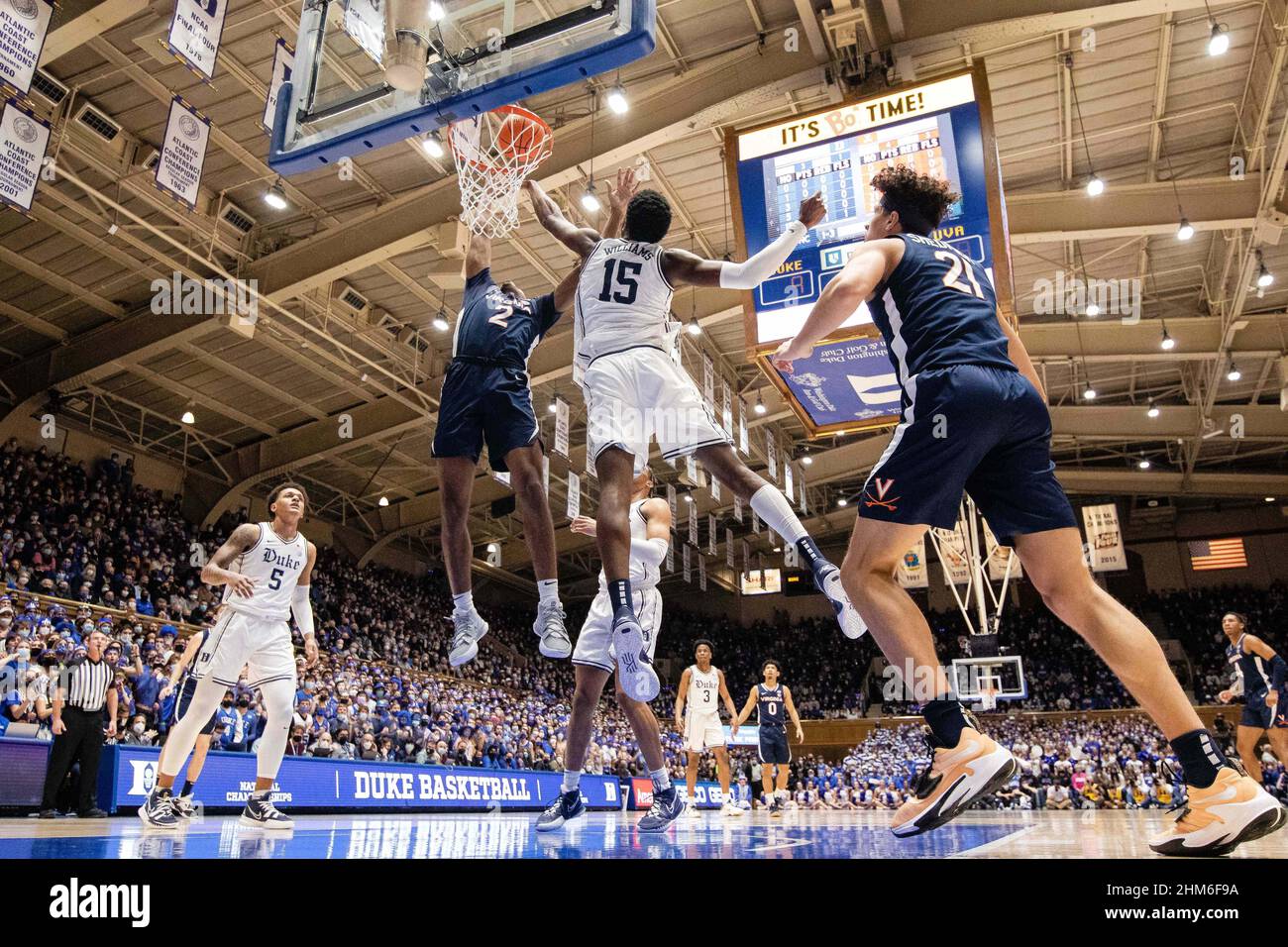 Durham, NC, USA. 7th Feb, 2022. Virginia Cavaliers guard Reece Beekman ...