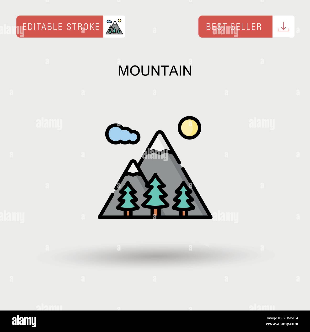 Mountain Simple vector icon Stock Vector Image & Art - Alamy