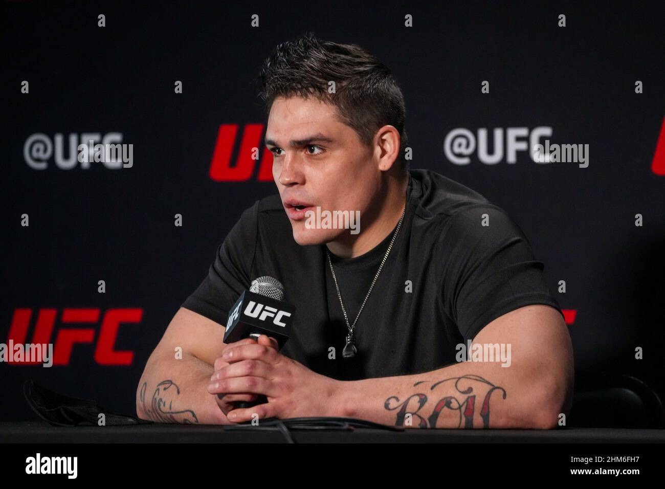 LAS VEGAS, NV - FEBRUARY 7: Mitchell Sipe meets with the press to ...