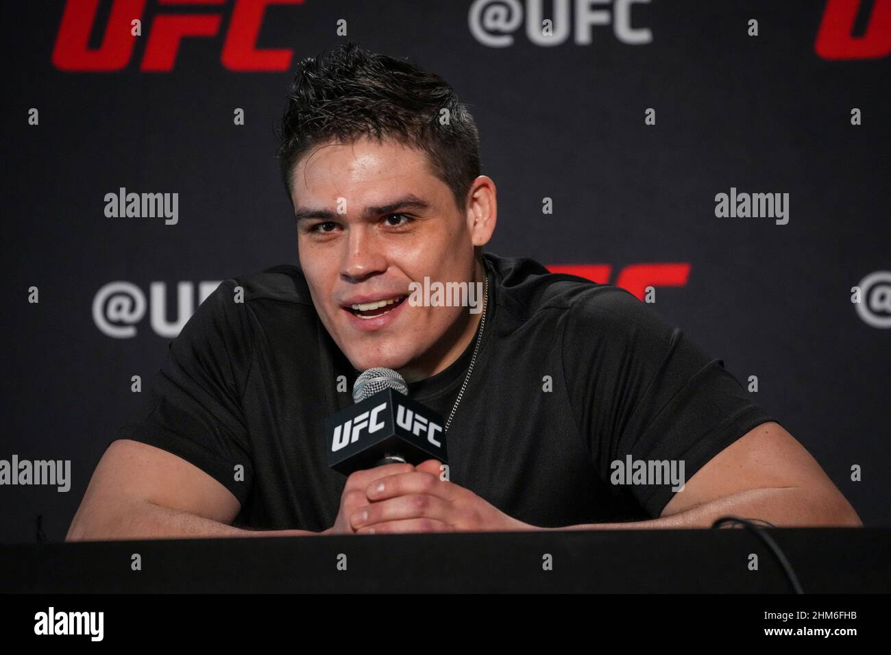 LAS VEGAS, NV - FEBRUARY 7: Mitchell Sipe meets with the press to ...