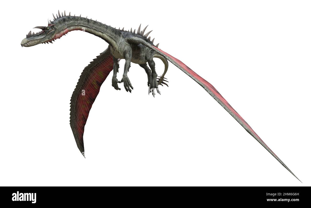 3D illustration fantasy flying dragon isolated on white Stock Photo - Alamy