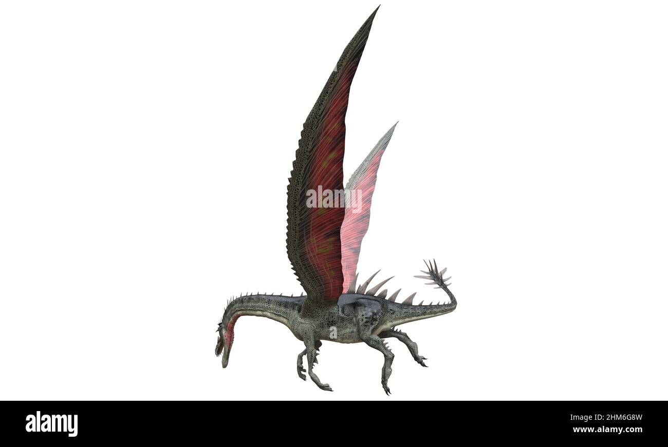 3D illustration fantasy flying dragon isolated on white Stock Photo - Alamy