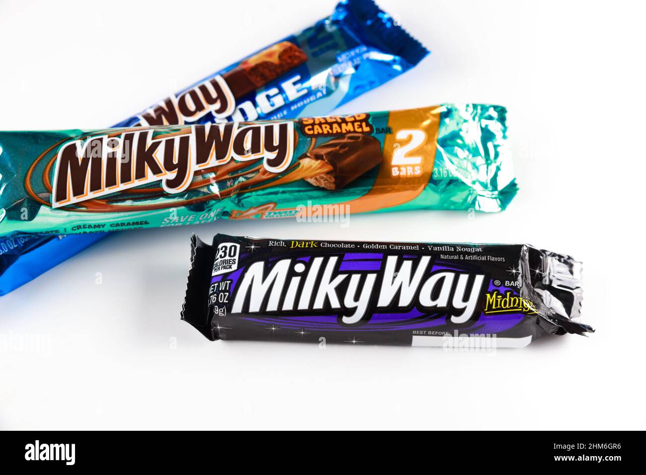May 4, 2021. New York, US. Variety of Milky Way chocolate bars with ...