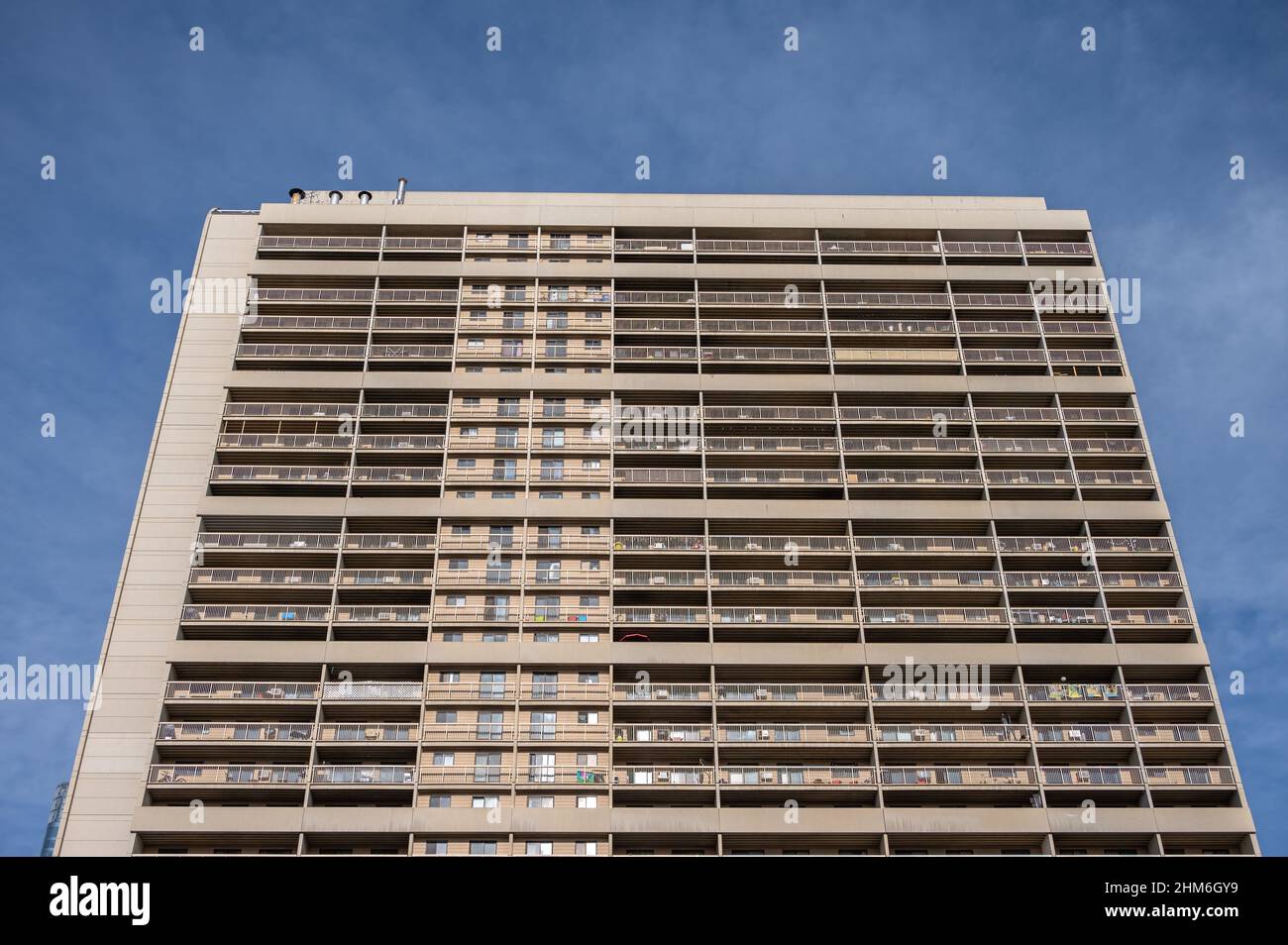 Balconies on generic urban apratment buildings in Calgary Stock Photo ...