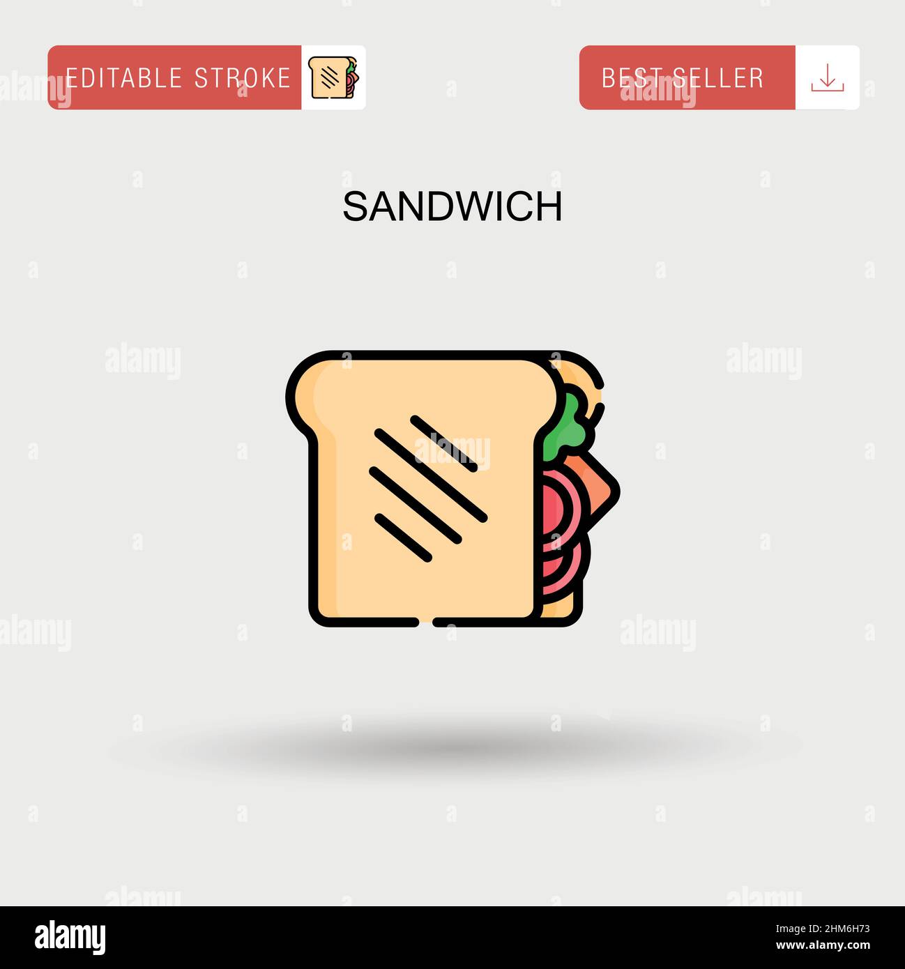 Sandwich Simple vector icon Stock Vector Image & Art - Alamy