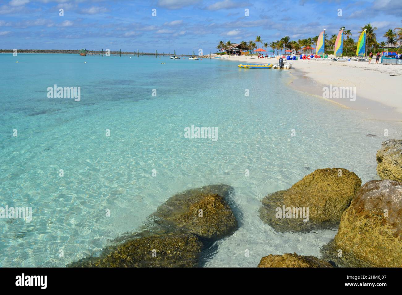 Caribbean, Bahamas, Disney Castaway Cay. Beach at Castaway Cay island ...