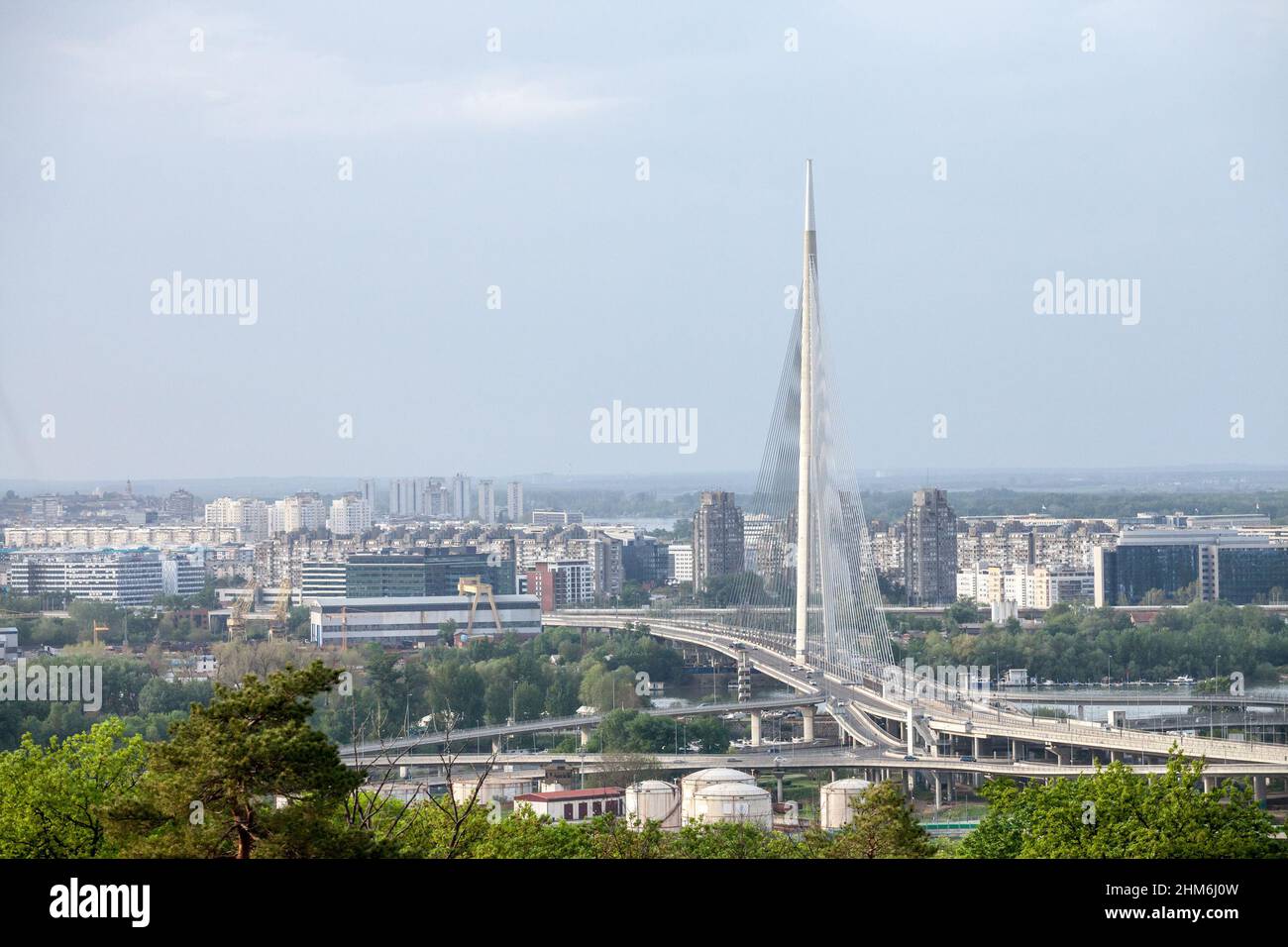 Picture of a typical skyline of Novi Beograd, in Belgrade, Serbia, with ...