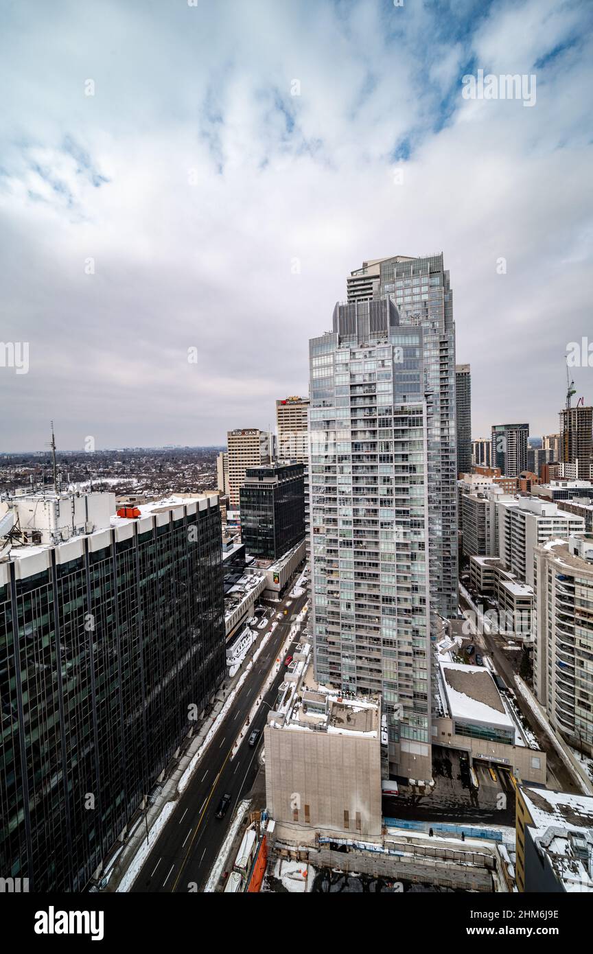 younge and Davisville ave drone views downtown Toronto condos and ...