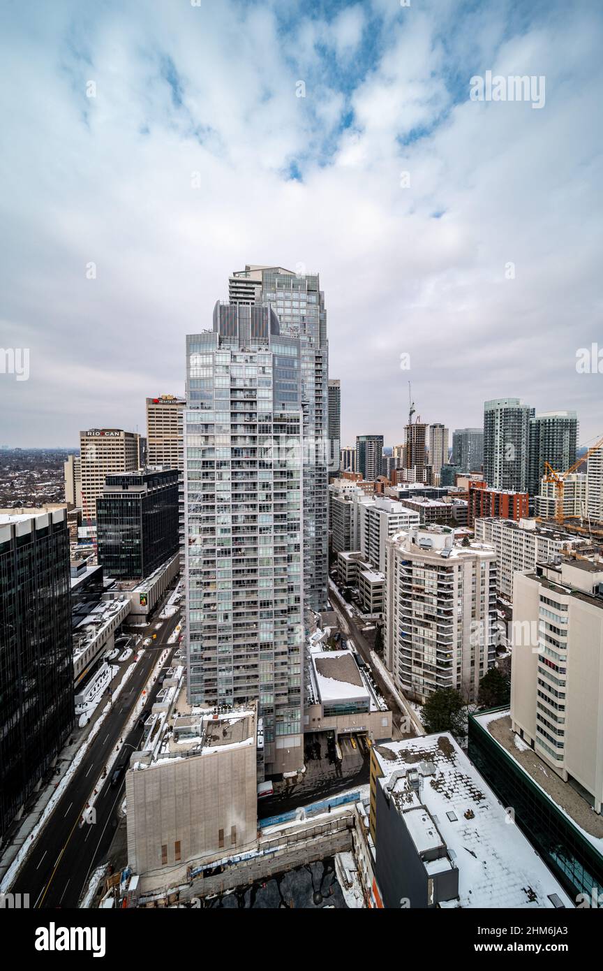 younge and Davisville ave drone views downtown Toronto condos and ...