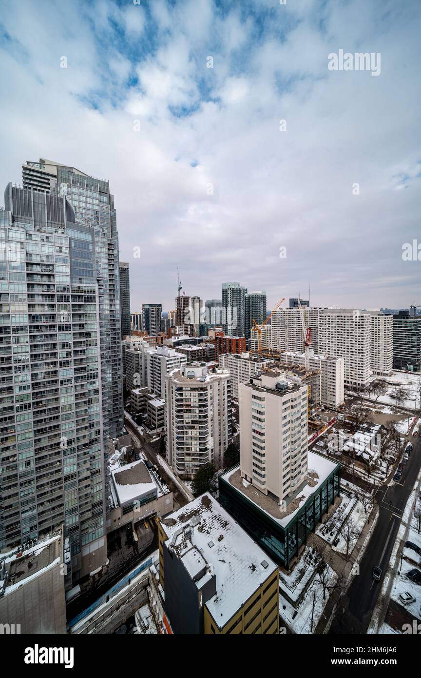younge and Davisville ave drone views downtown Toronto condos and ...