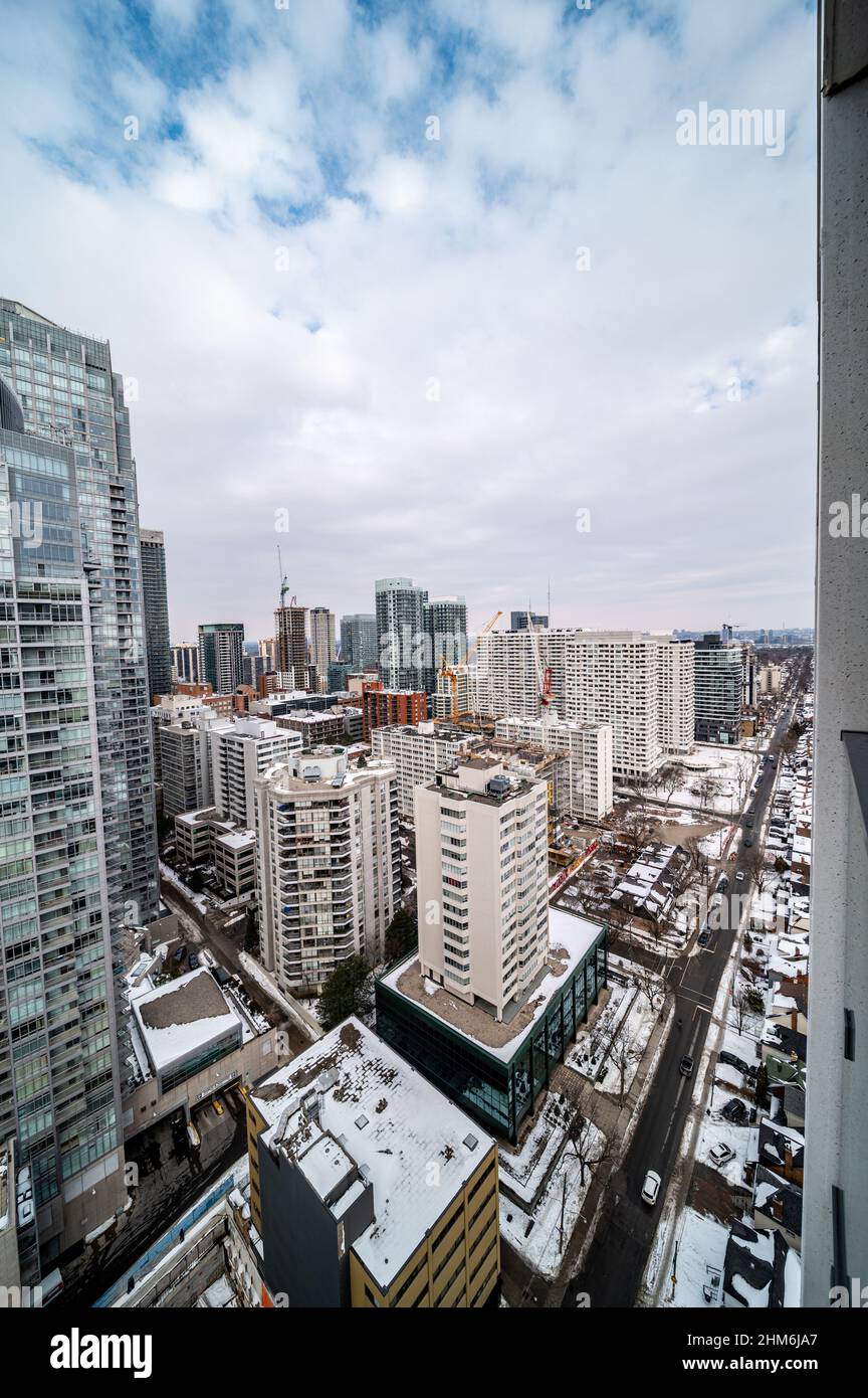 younge and Davisville ave drone views downtown Toronto condos and ...