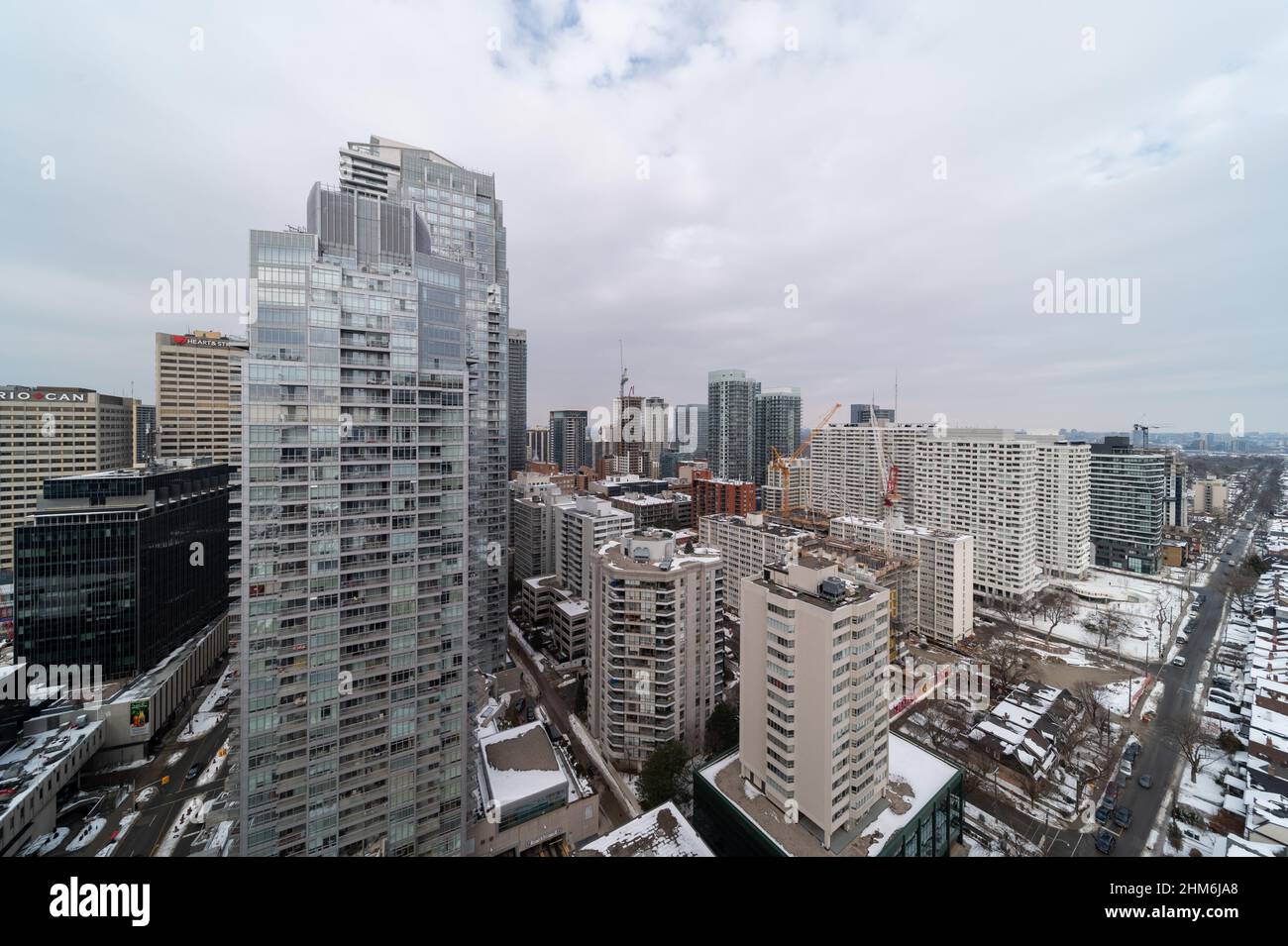 younge and Davisville ave drone views downtown Toronto condos and ...