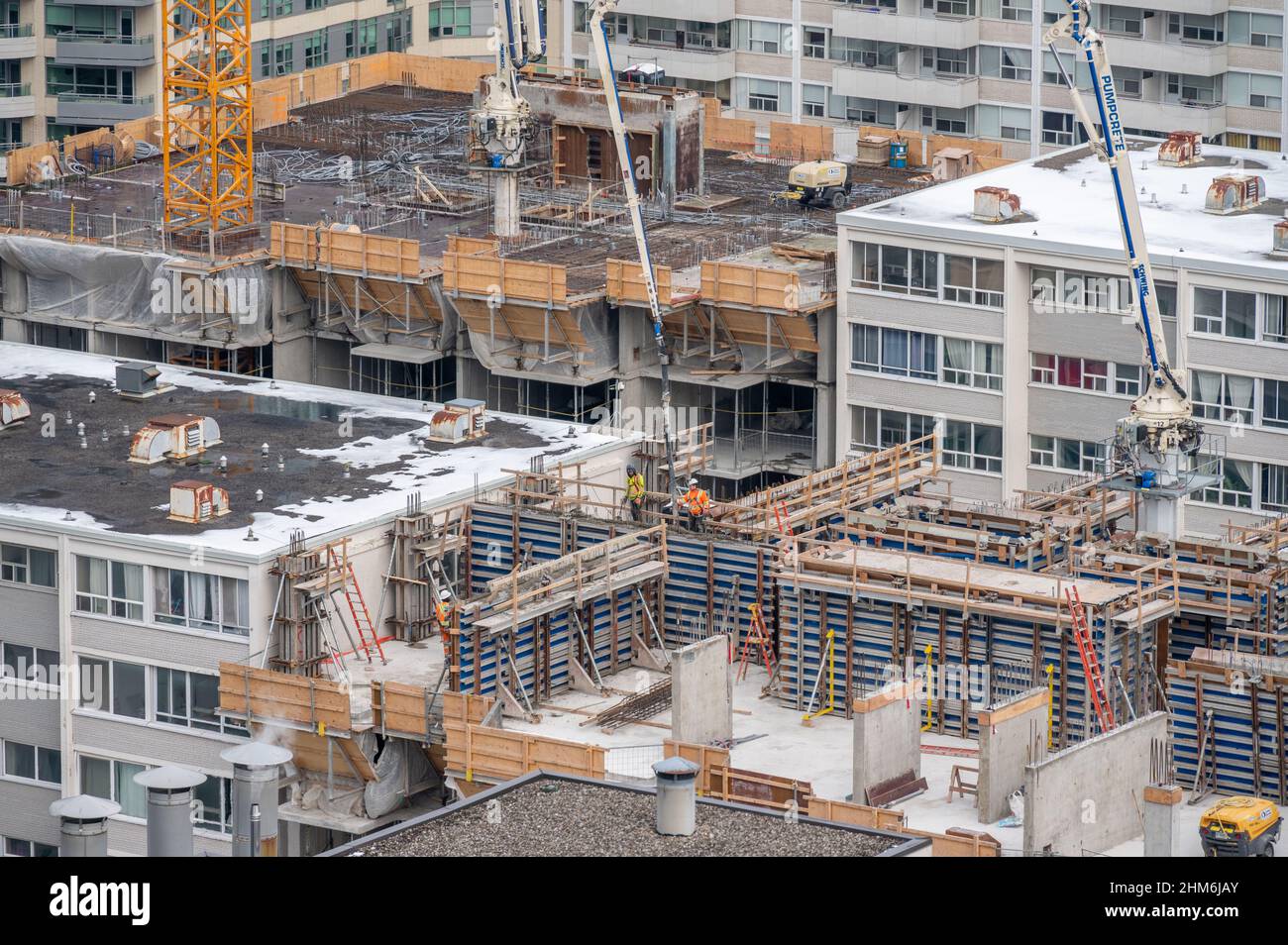 Downtown Toronto condos being built with cranes and construction ...