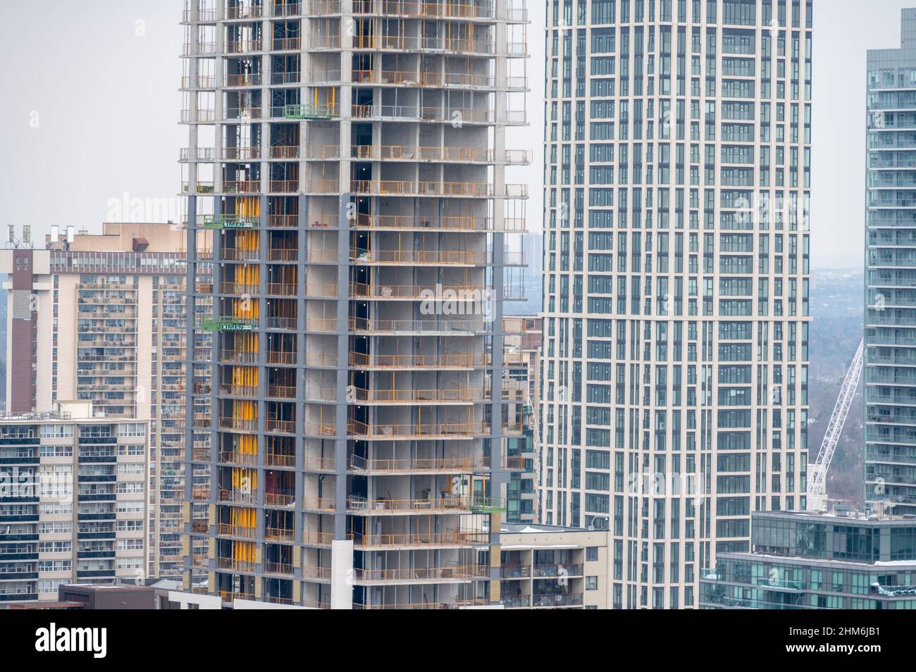 Downtown Toronto condos being built with cranes and construction ...
