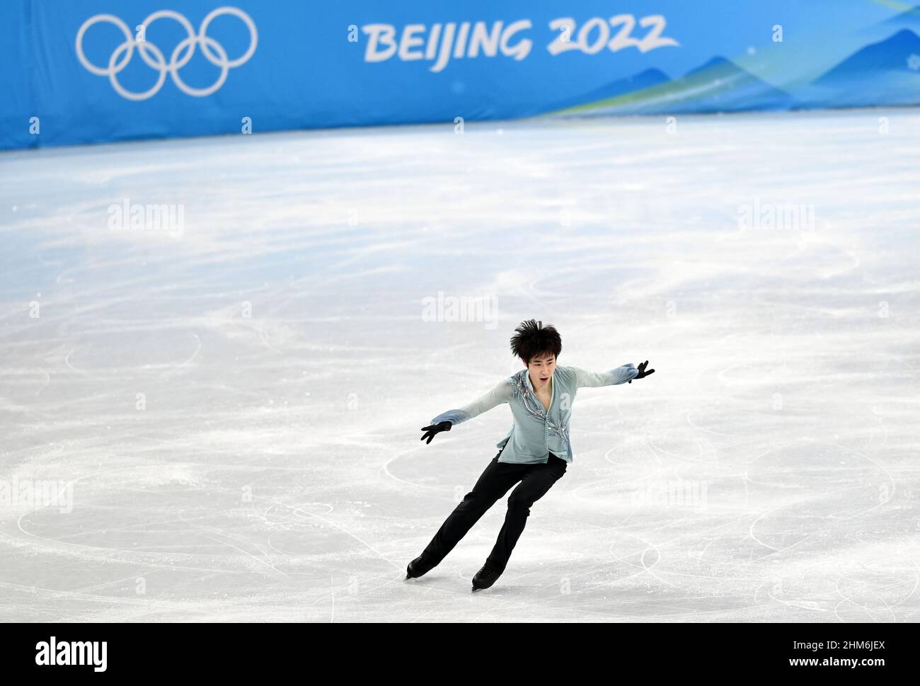 Beijing, China. 8th Feb, 2022. Jin Boyang of China performs during the ...