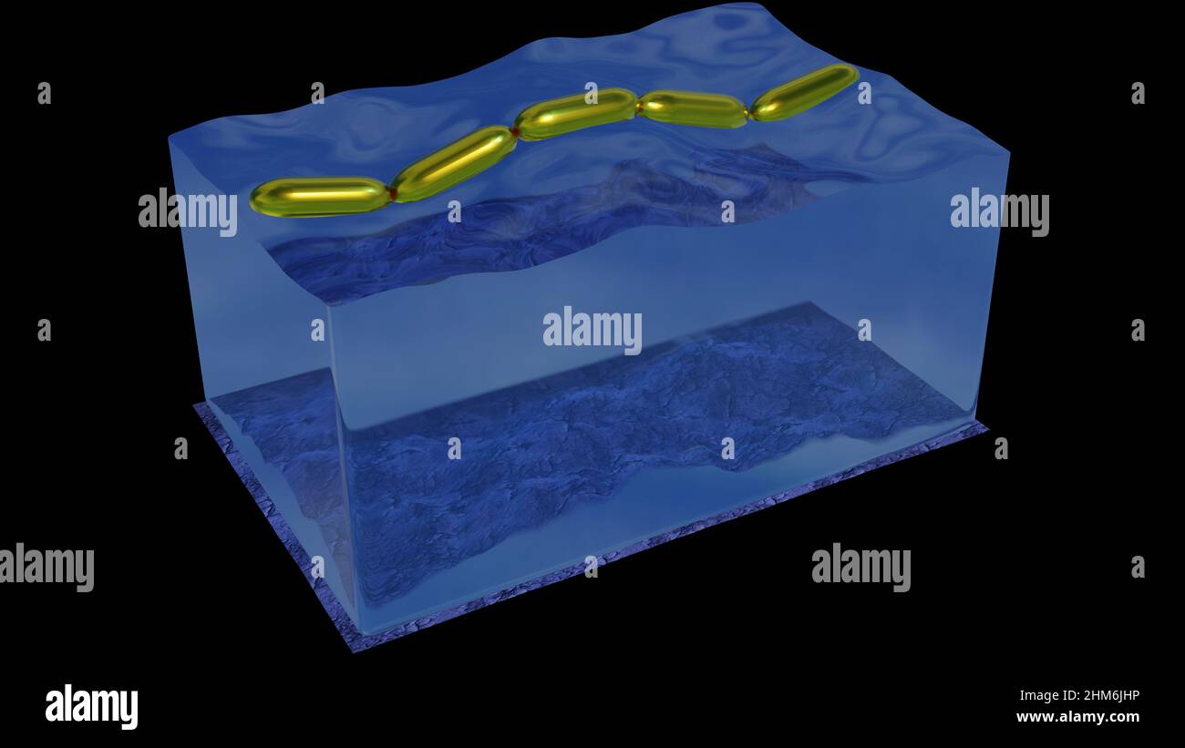 Wave energy converter technology. 3d render illustration Stock Photo ...