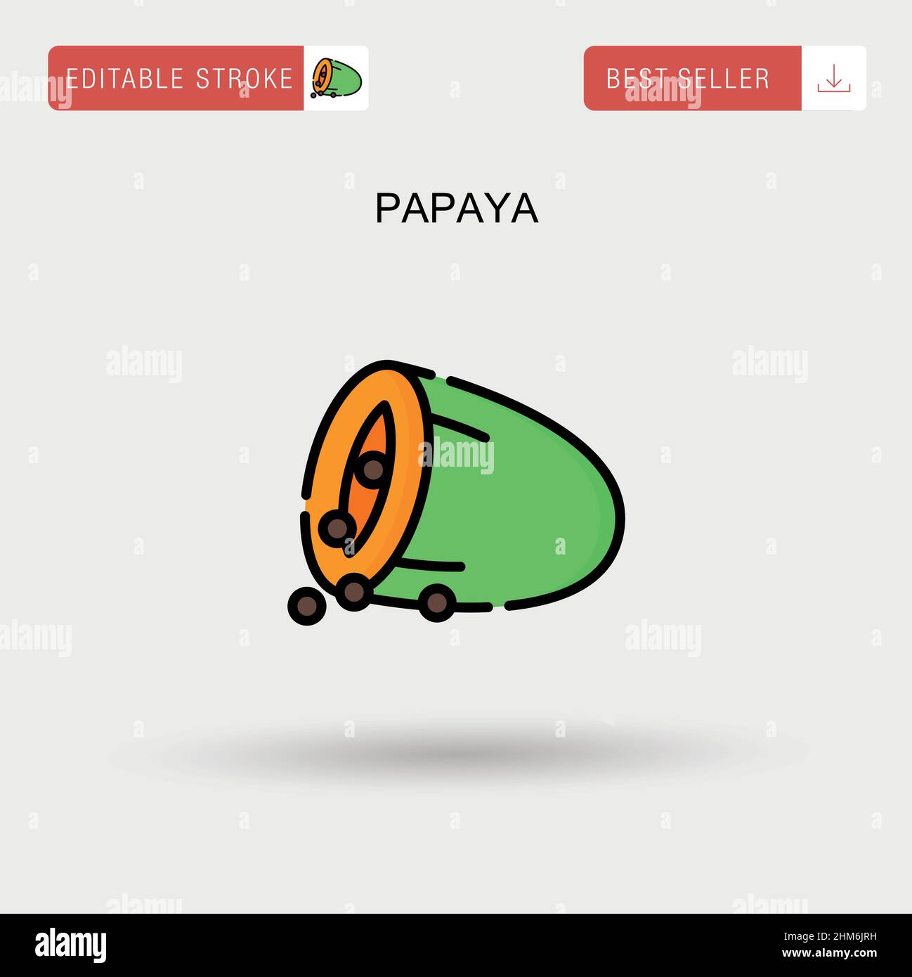 Papaya Simple vector icon Stock Vector Image & Art - Alamy