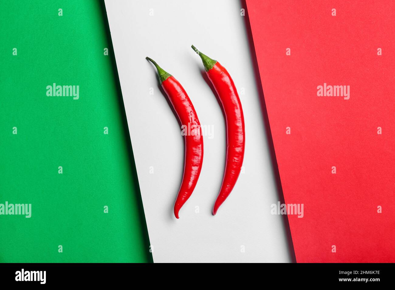 Hot chili peppers on Mexican flag background Stock Photo - Alamy