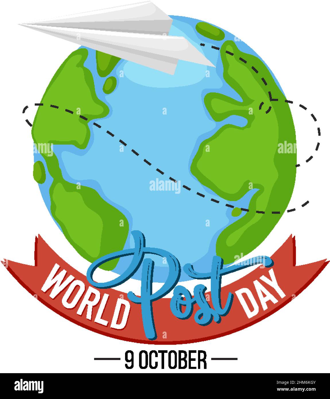 World Post Day banner with earth globe illustration Stock Vector Image ...