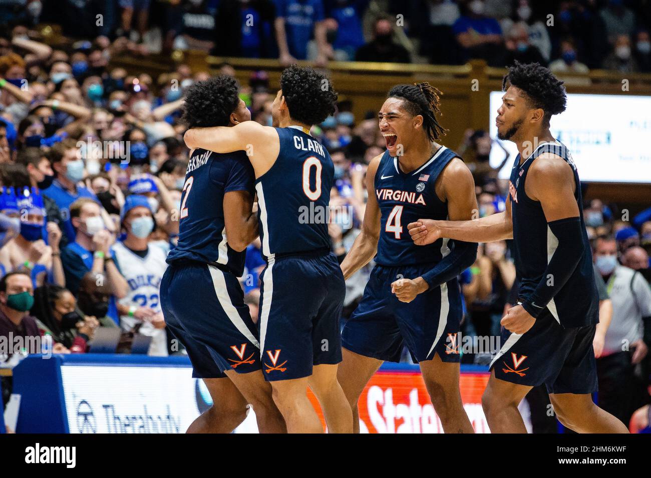 Durham, NC, USA. 7th Feb, 2022. Virginia Cavaliers guard Reece Beekman ...