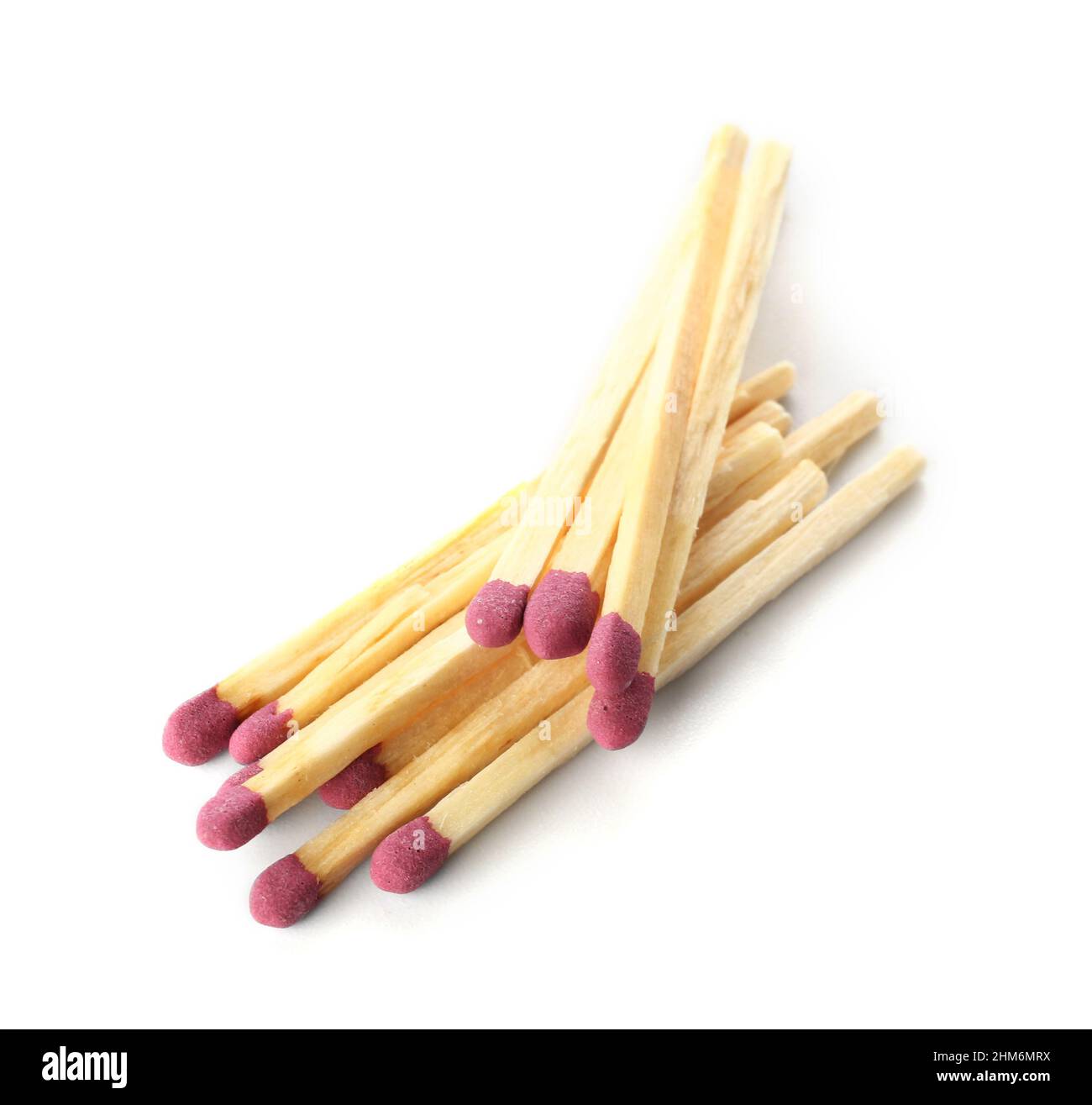Wooden matches on white background Stock Photo - Alamy