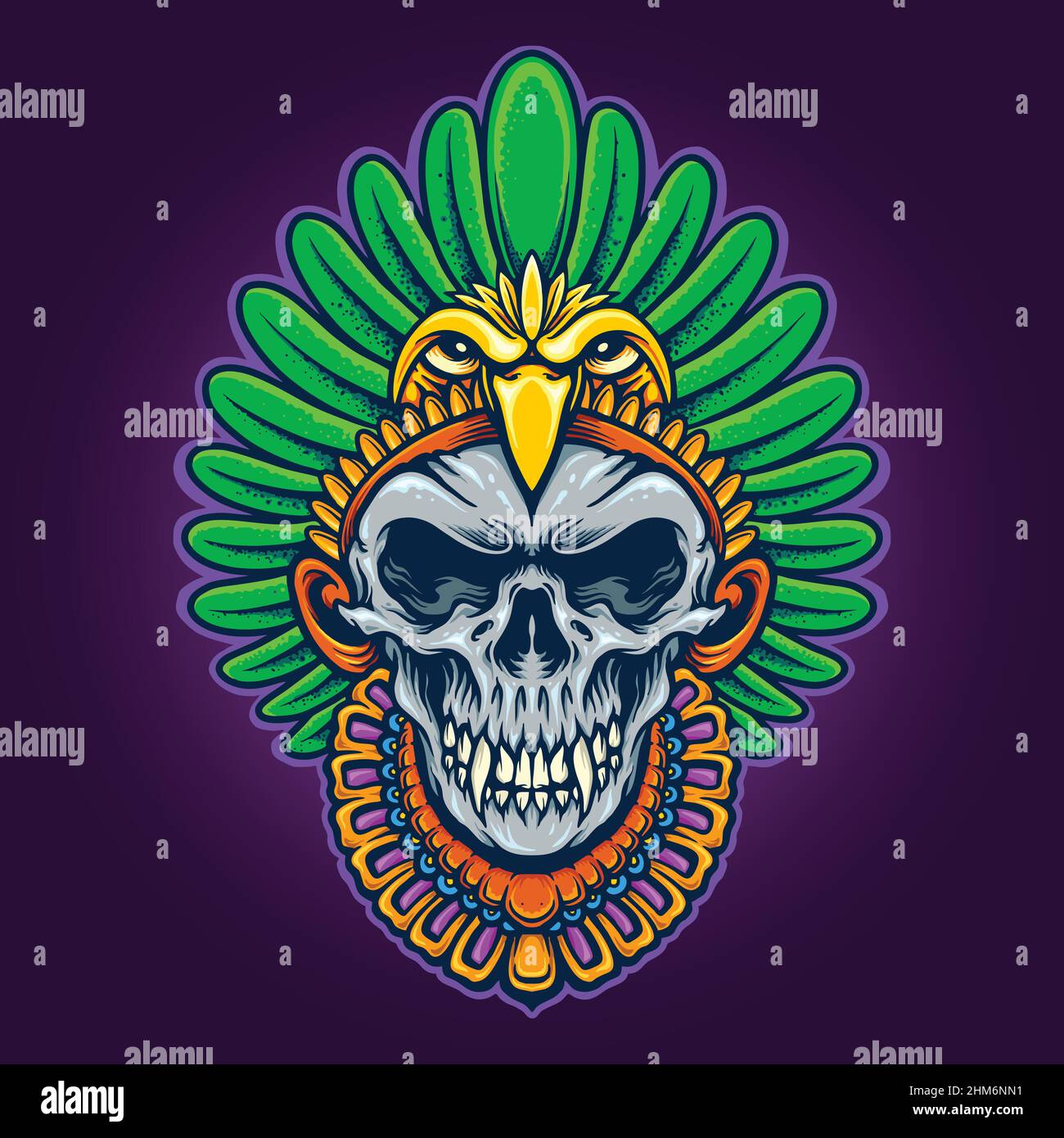 Aztec Eagle Warrior Skull Drawing