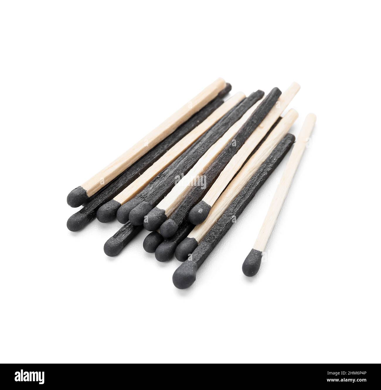 Different new matchsticks on white background Stock Photo - Alamy