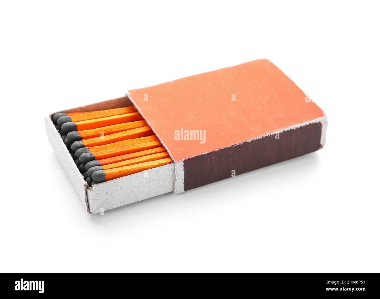 Box with new matchsticks on white background Stock Photo - Alamy