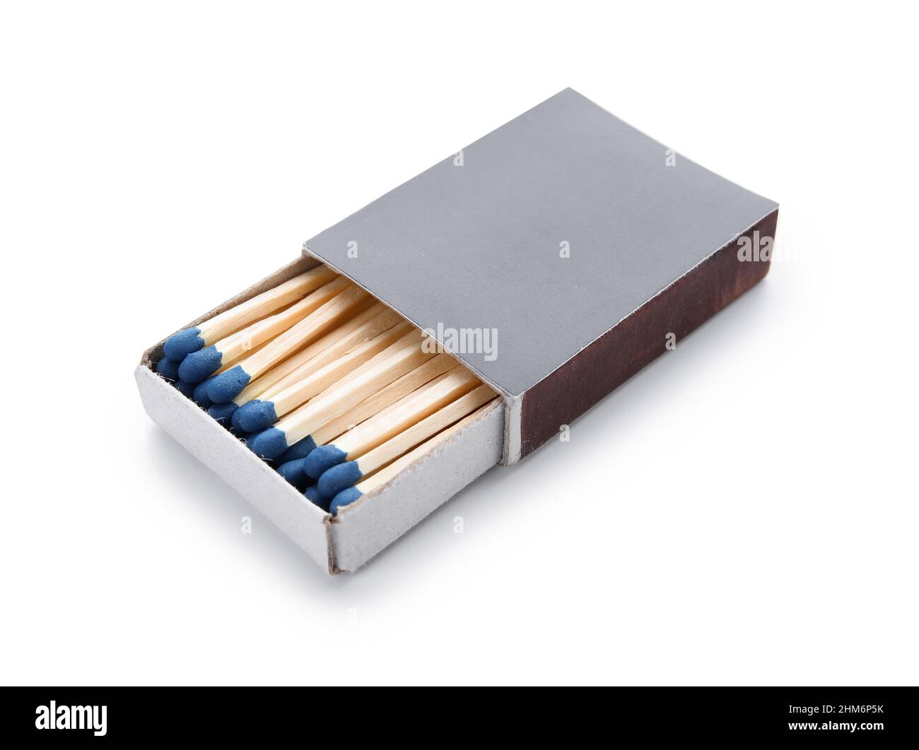 Box with new matchsticks on white background Stock Photo - Alamy