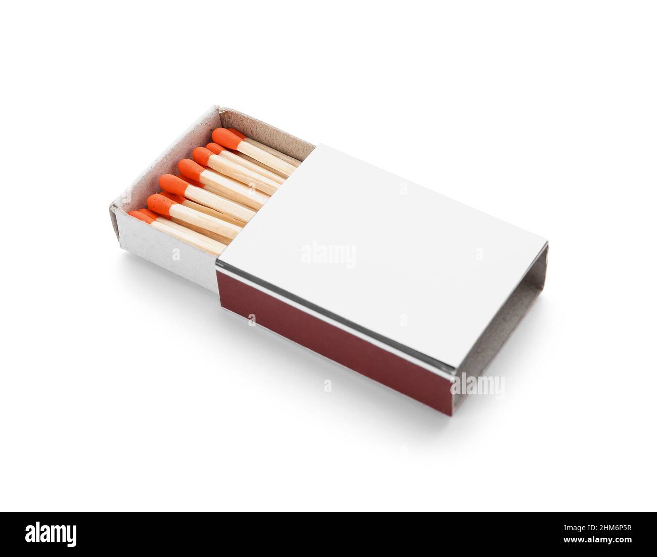 Box with new matchsticks on white background Stock Photo - Alamy