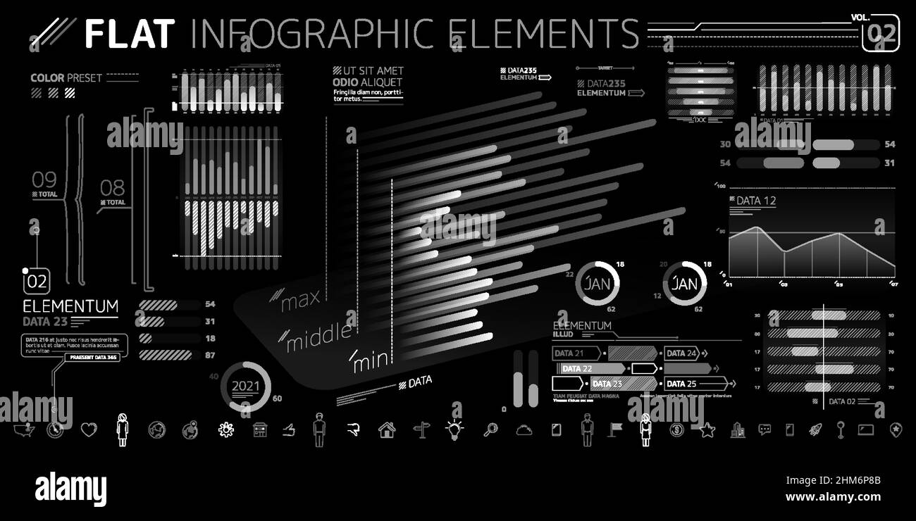 Corporate Infographic Vector Elements Collection Stock Vector Image ...