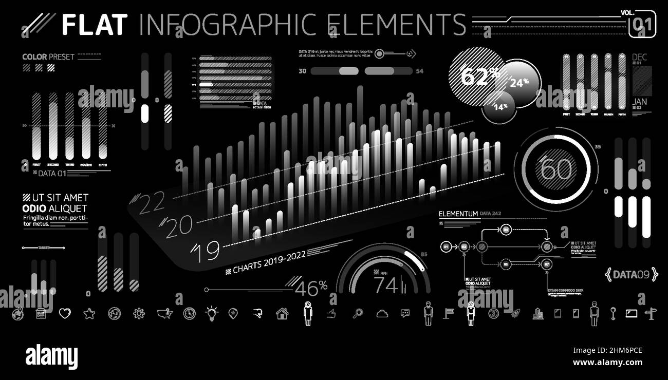 Corporate Infographic Vector Elements Collection Stock Vector Image ...