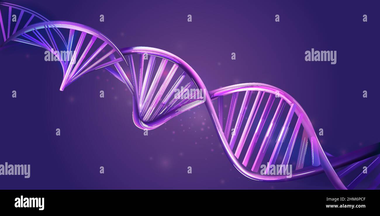 Luminous DNA strands on a violet background Stock Vector Image & Art ...