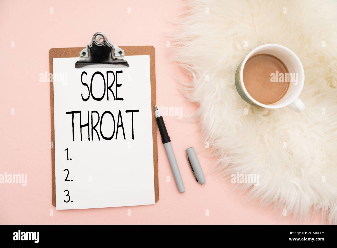 Text caption presenting Sore Throat. Concept meaning Inflammation ot ...