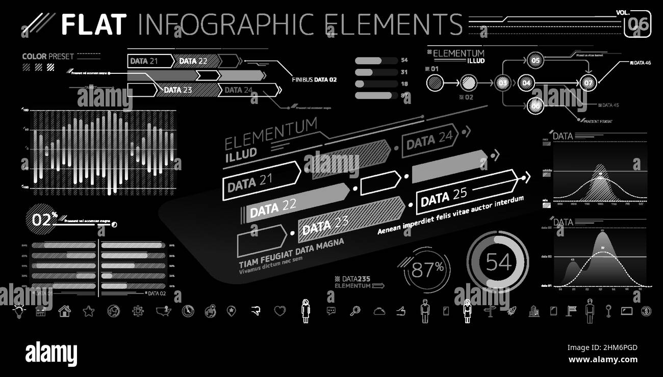 Corporate Infographic Vector Elements Collection Stock Vector Image ...