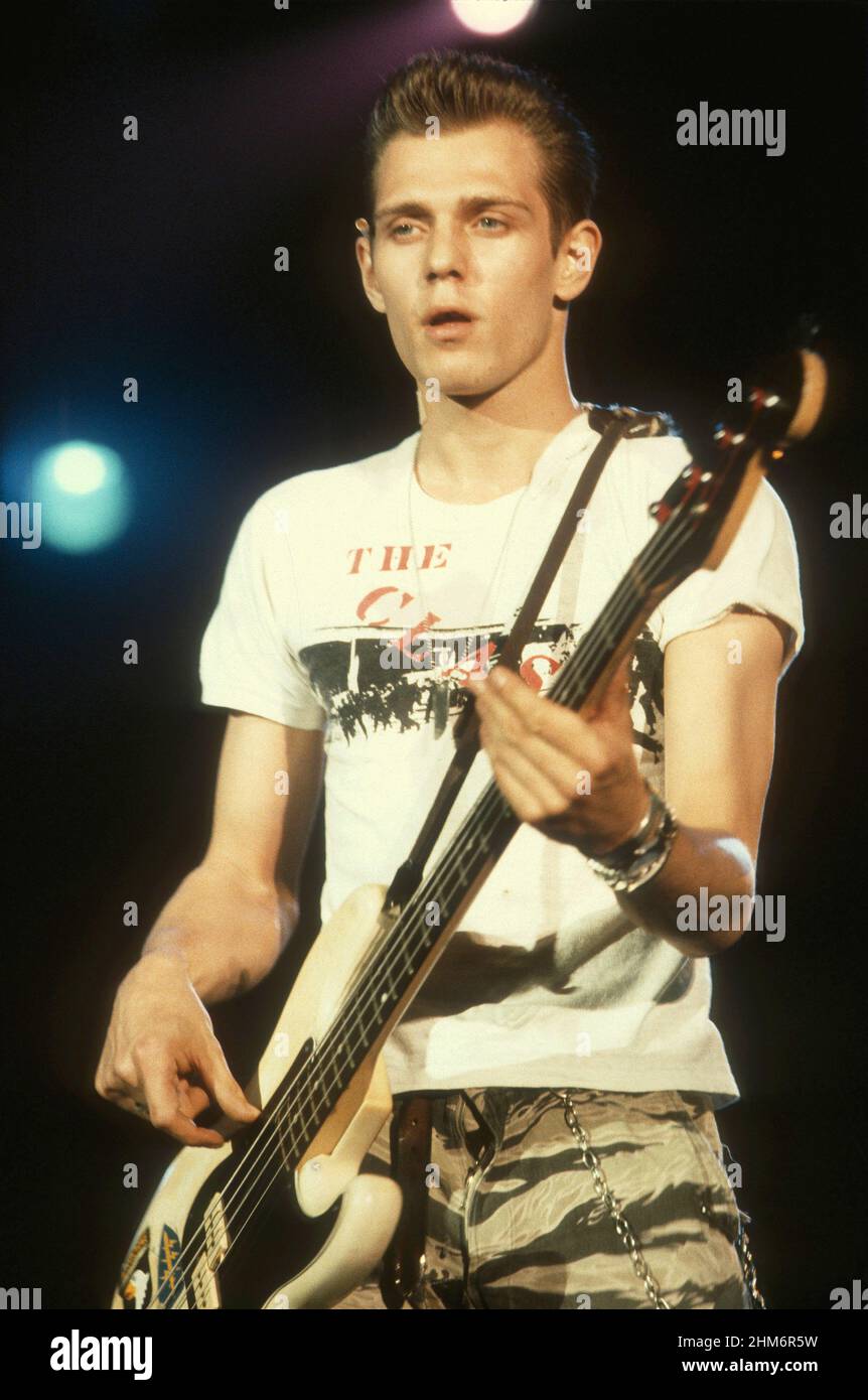 LOS ANGELES, CA - MAY 28: Paul Simonon of The Clash performs in concert ...