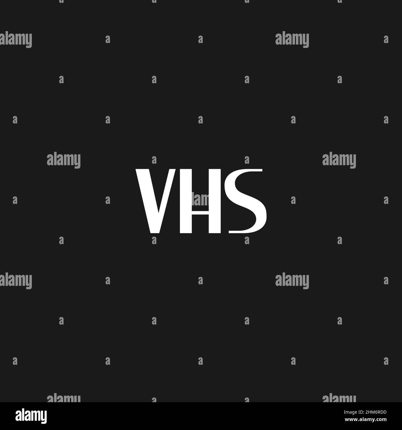 VHS sign. VHS text, title, sticker. Design element for video cassettes ...