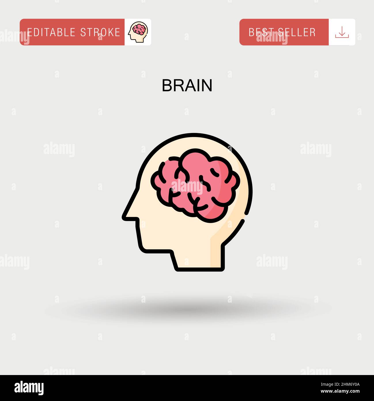 Brain Simple vector icon Stock Vector Image & Art - Alamy